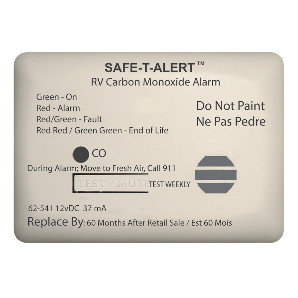 SafeTAlert 62 Series Carbon Monoxide Alarm 12V RV Surface Mount White ...